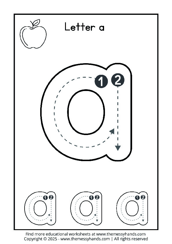 Lowercase Alphabet Tracing Worksheets (a–z) – Free Printable PDF for ...